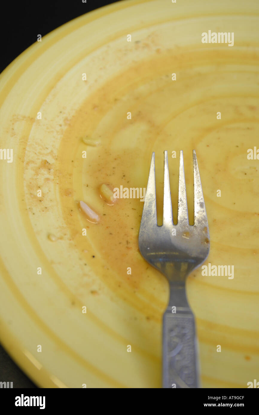 Empty plate after meal Stock Photo - Alamy