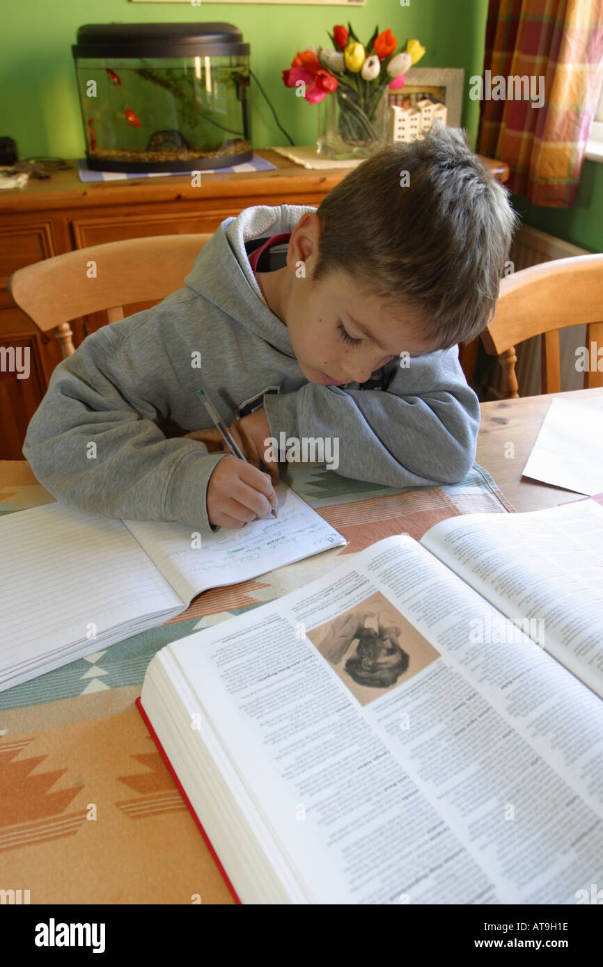 School boy homework british hi-res stock photography and images - Alamy