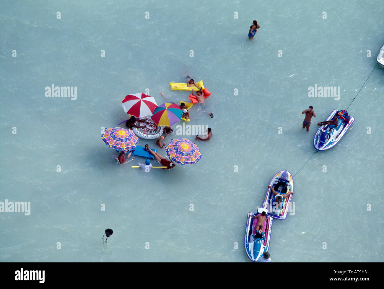 FL Upper Keys Aerial near Windley Key boaters gather at Whale Harbor ...