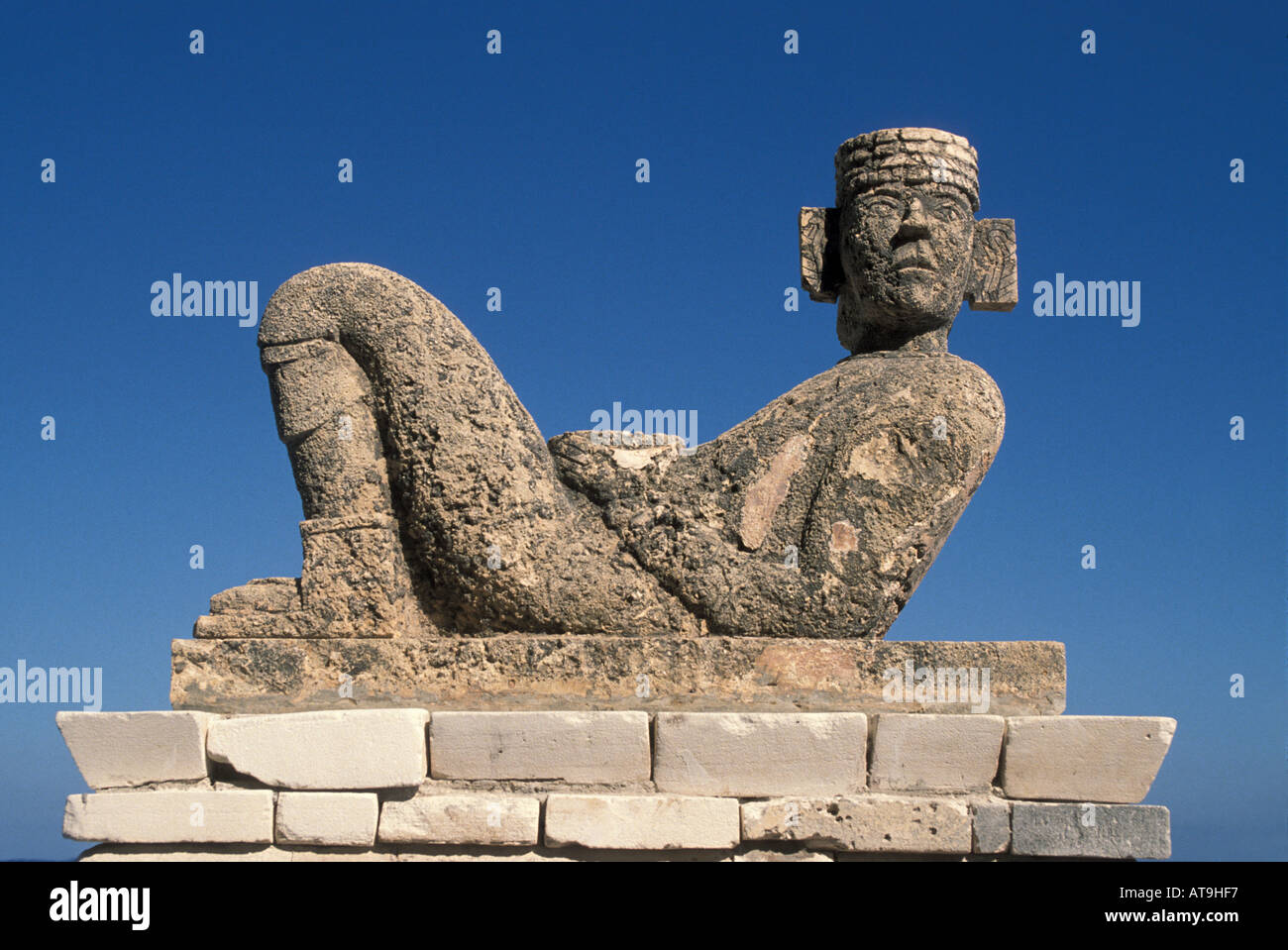 chac mool statue famous maya symbol mexico yucatan quintana roo nobody ...