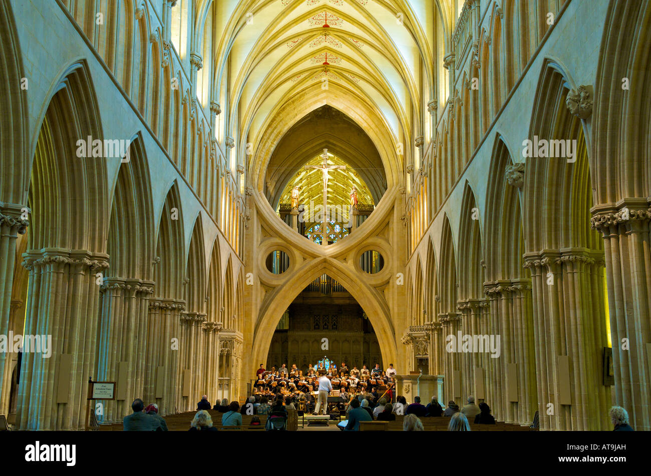 Wells Cathedral Nave Stock Photo - Alamy