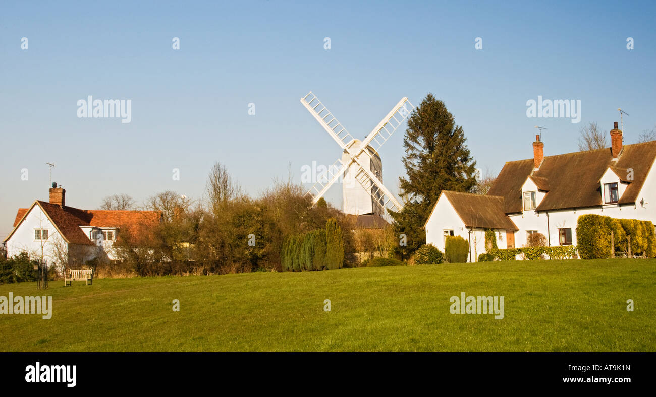 Windmill and cottages at Finchingfield,Essex,England,UK Stock Photo - Alamy
