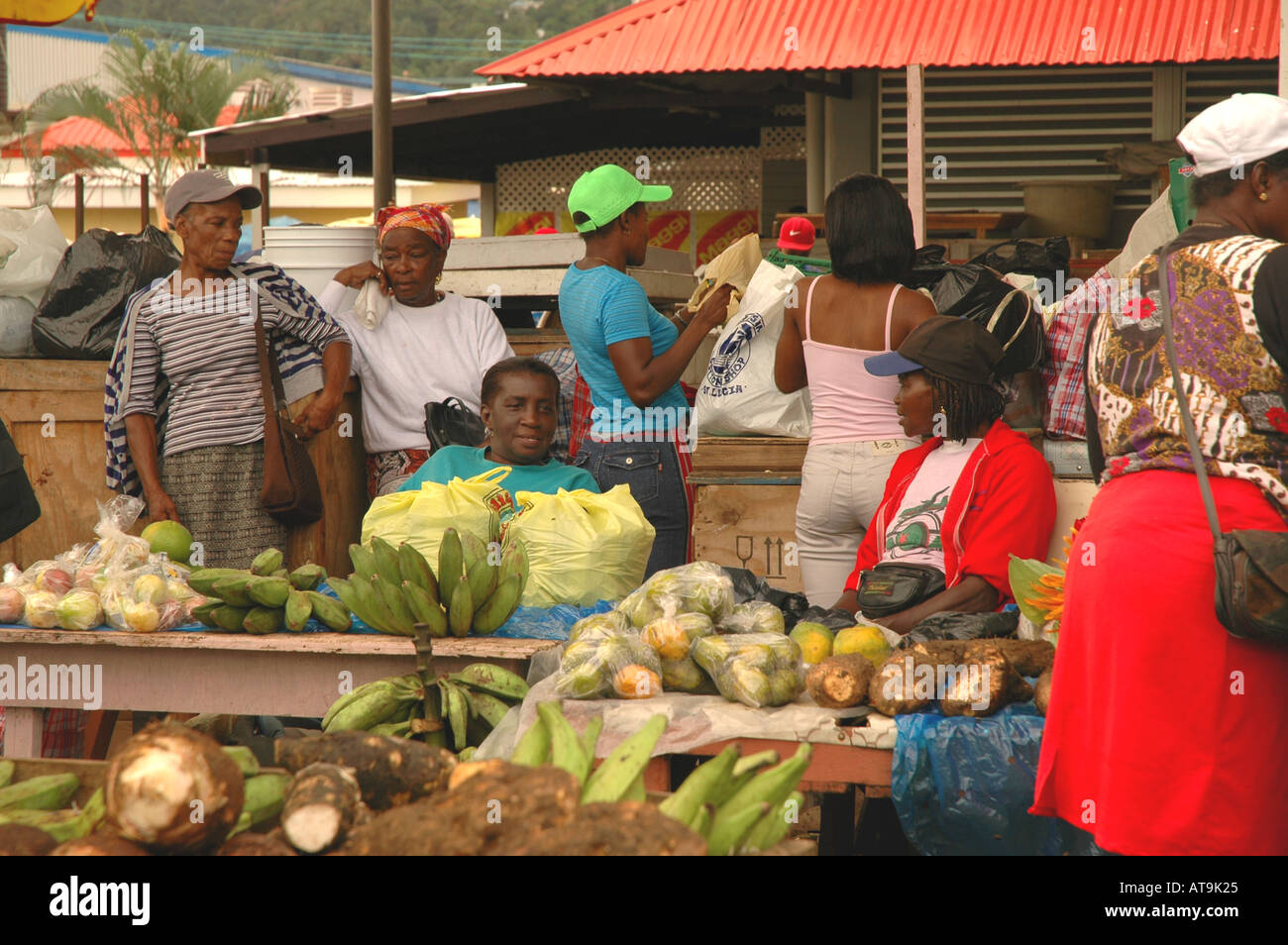 st lucia castries caribbean open air market Stock Photo - Alamy