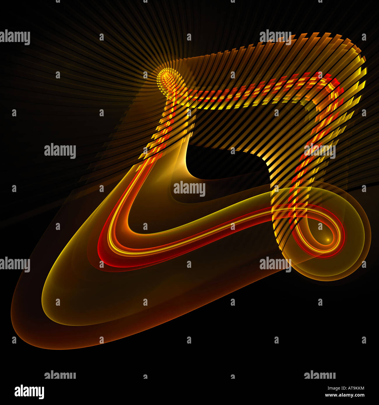 Abstract fractal image resembling a harp transmitting music Stock Photo ...