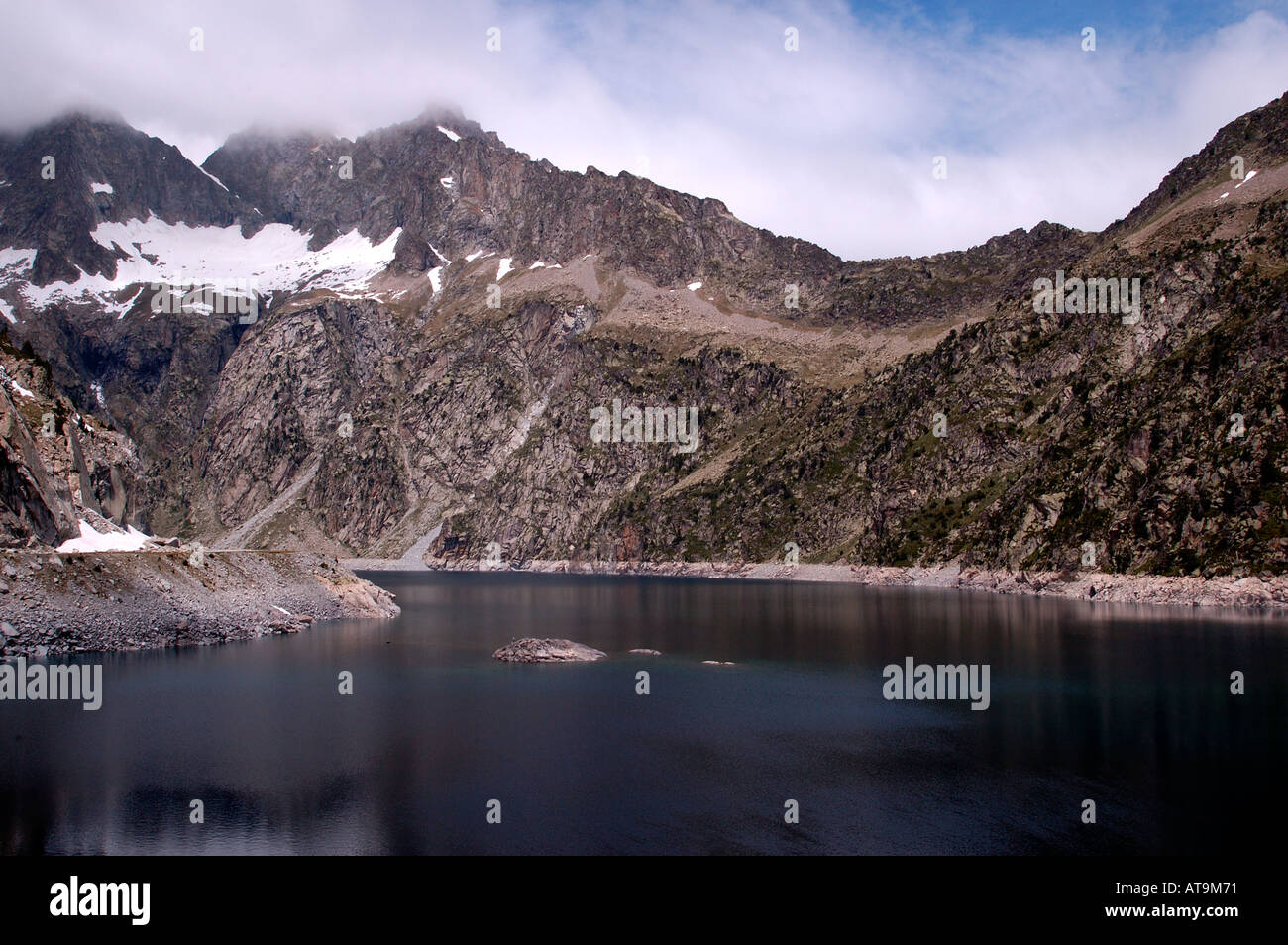 Lac de Cap de Long in the French Pyrenees towards Pic de Neouvielle ...