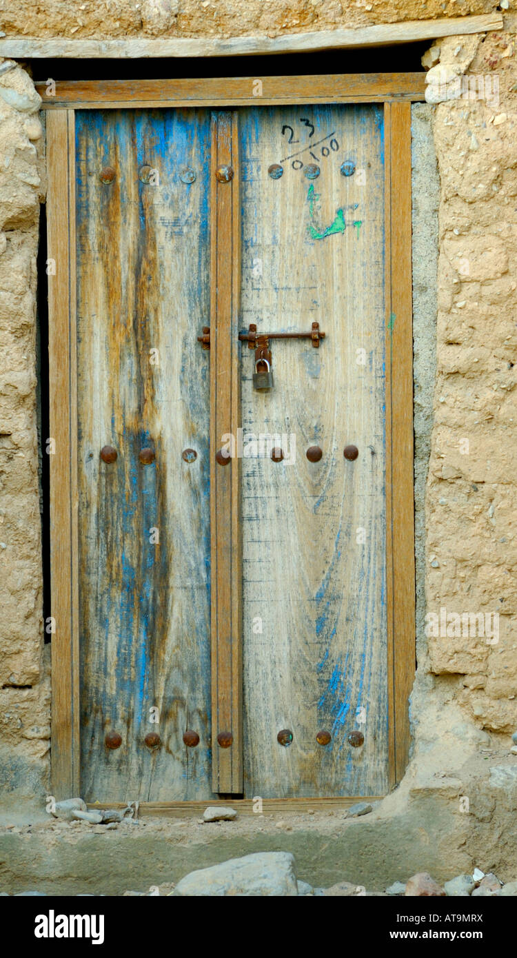 Old door in village house, Oman Stock Photo - Alamy
