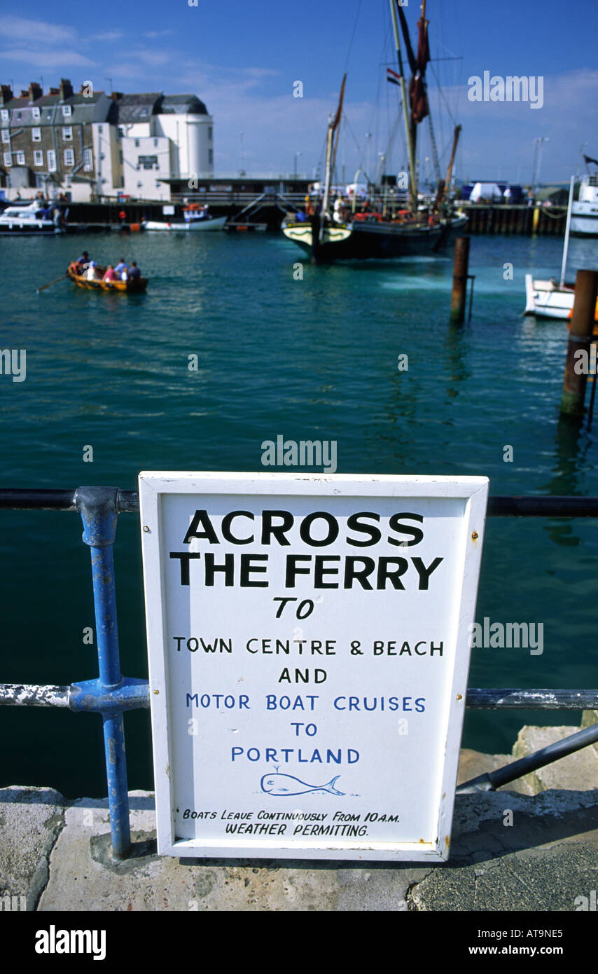Weymouth harbour ferry sign in Dorset county England UK Stock Photo - Alamy