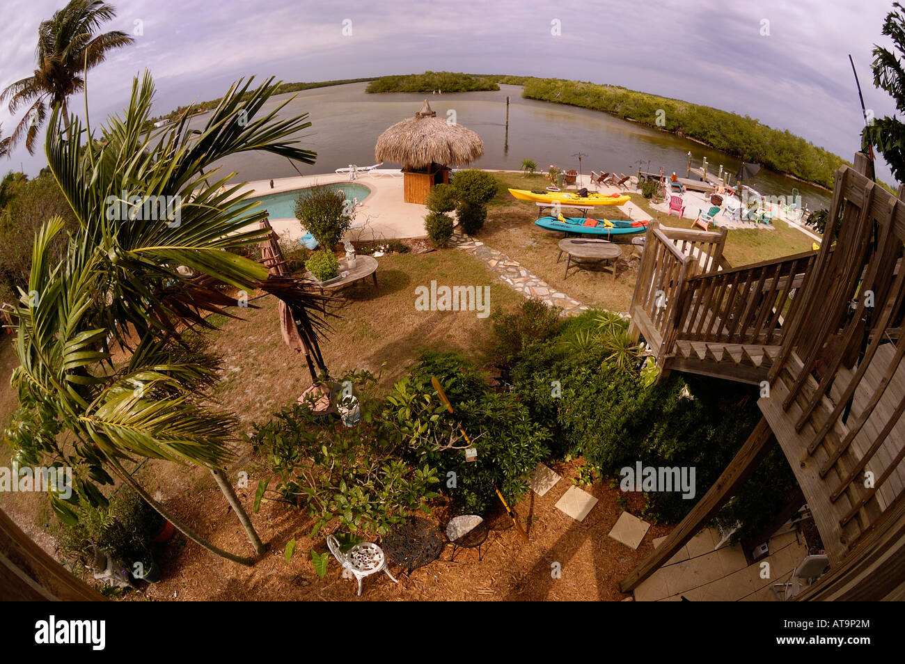Fisheye view from Sun and Moon Inn rear balcony Stock Photo - Alamy