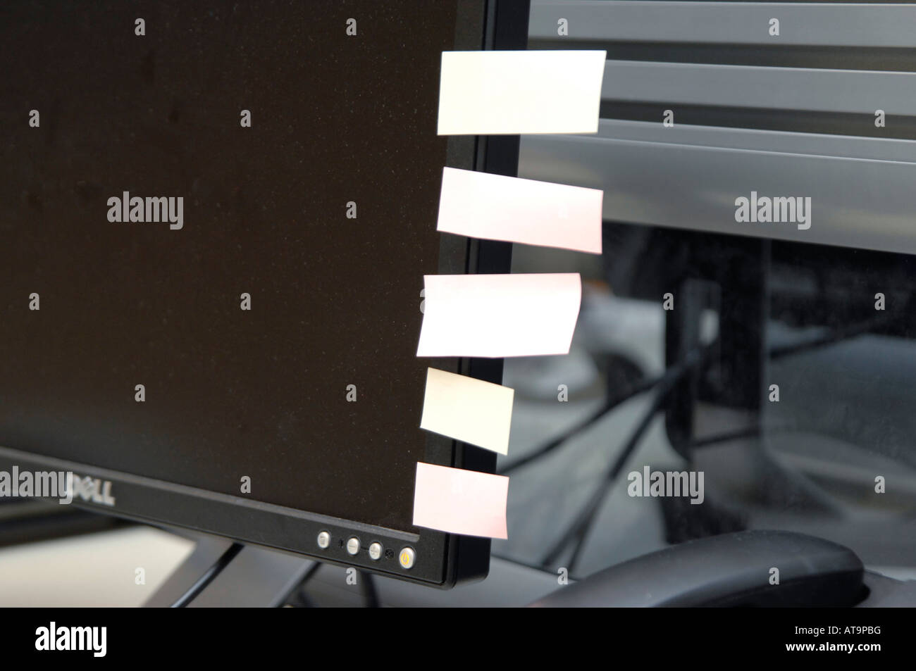 post-it notes on a computer Stock Photo - Alamy