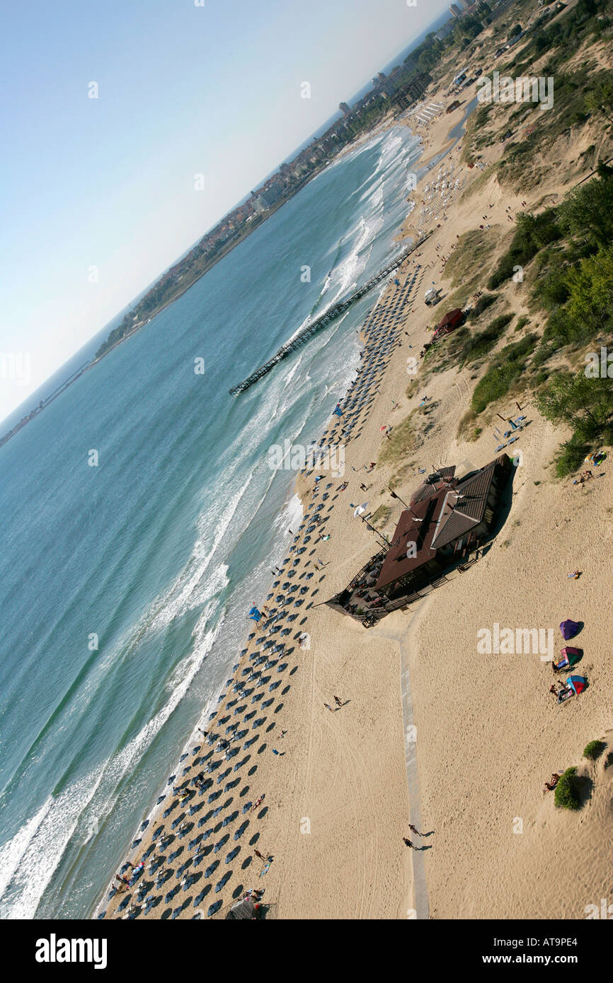 Abstract dynamic panoramic view Sunny Beach Balkan Peninsula south east ...