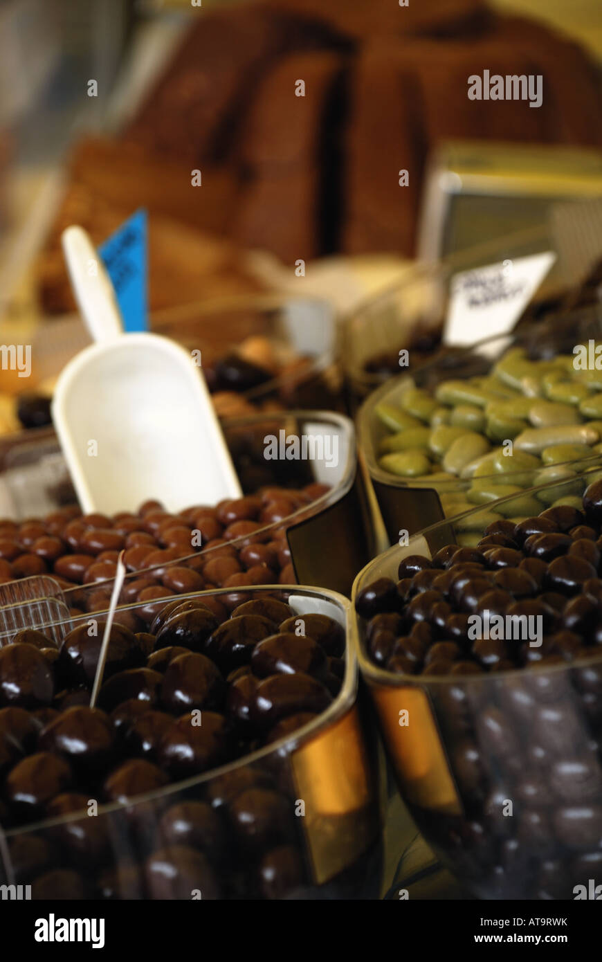 A display of chocolate at the chocolate fair in Turin, Italy Stock ...