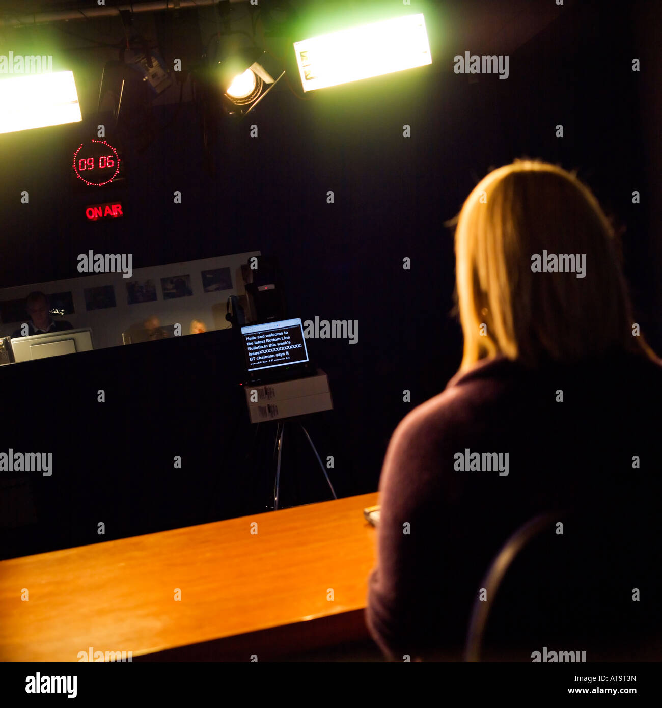 internet television TV studio filming news controller. No model release ...