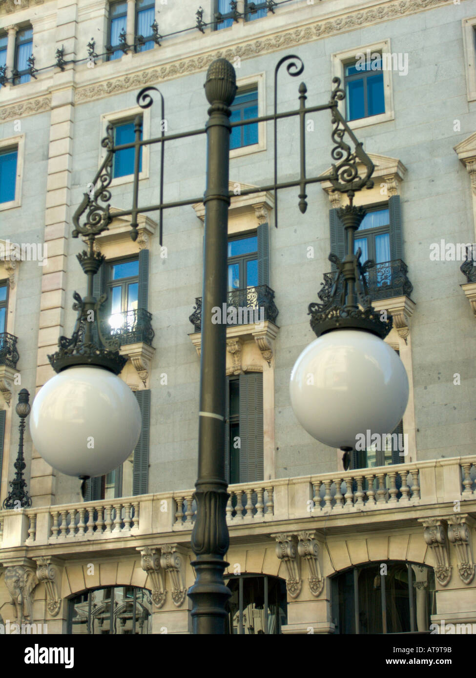 Madrid Spain capital city Ornate street lights Stock Photo - Alamy