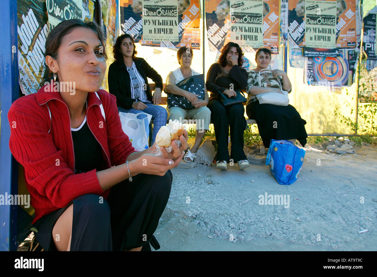 Romany girl eat sandwich gypsy gipsy gypsies travelers Balkan Peninsula ...