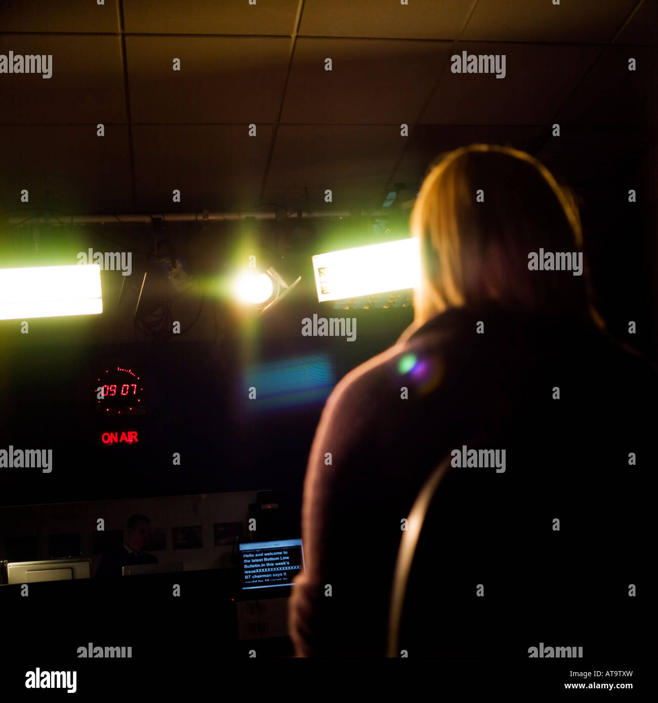 internet television TV studio filming news controller. No model release ...