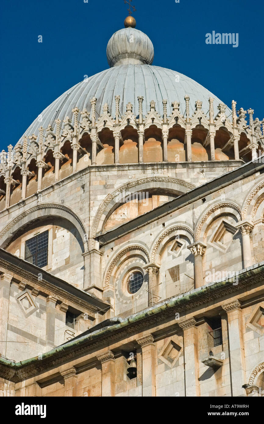 The Duomo dome Pisa cathedral at Piazza dei Miracoli next to the ...