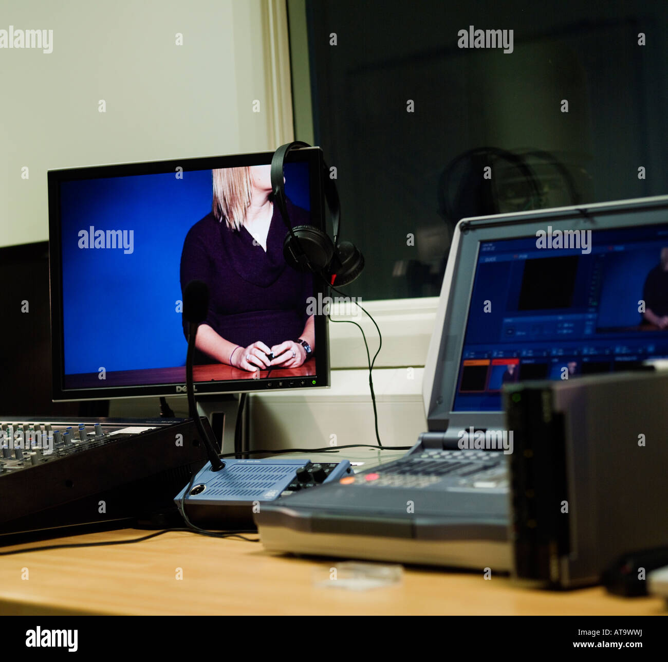 news broadcast recording internet TV monitor studio filming on air No ...