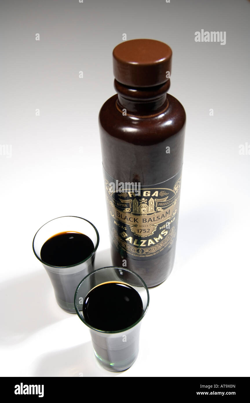 Riga Black Balsam is a potent herbal brew in ceramic bottles and is ...