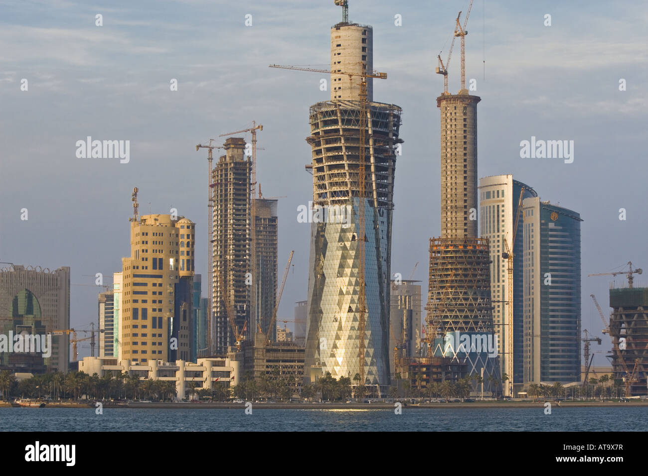 New skyscrapers under construction in Doha Qatar Stock Photo - Alamy