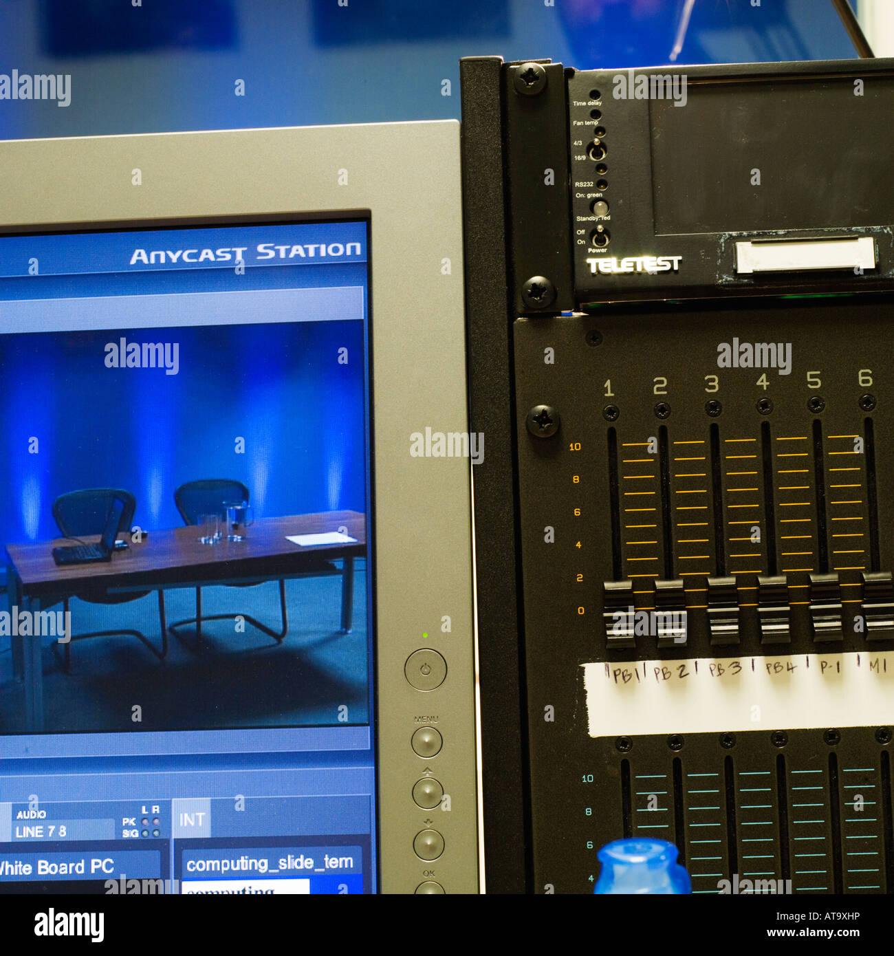 internet television TV recording studio monitor screen on air Stock ...