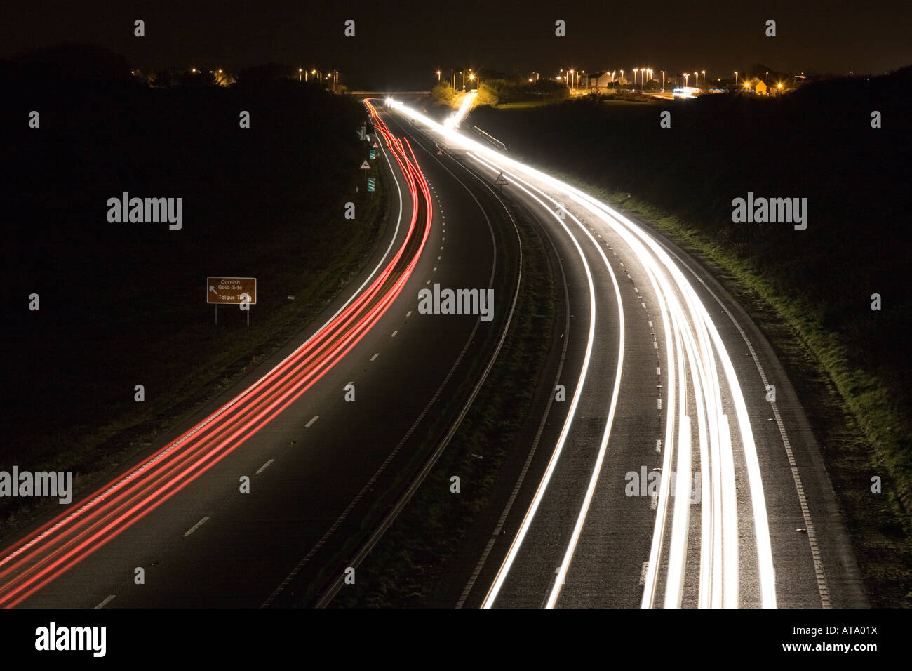 a30 road at night Stock Photo - Alamy