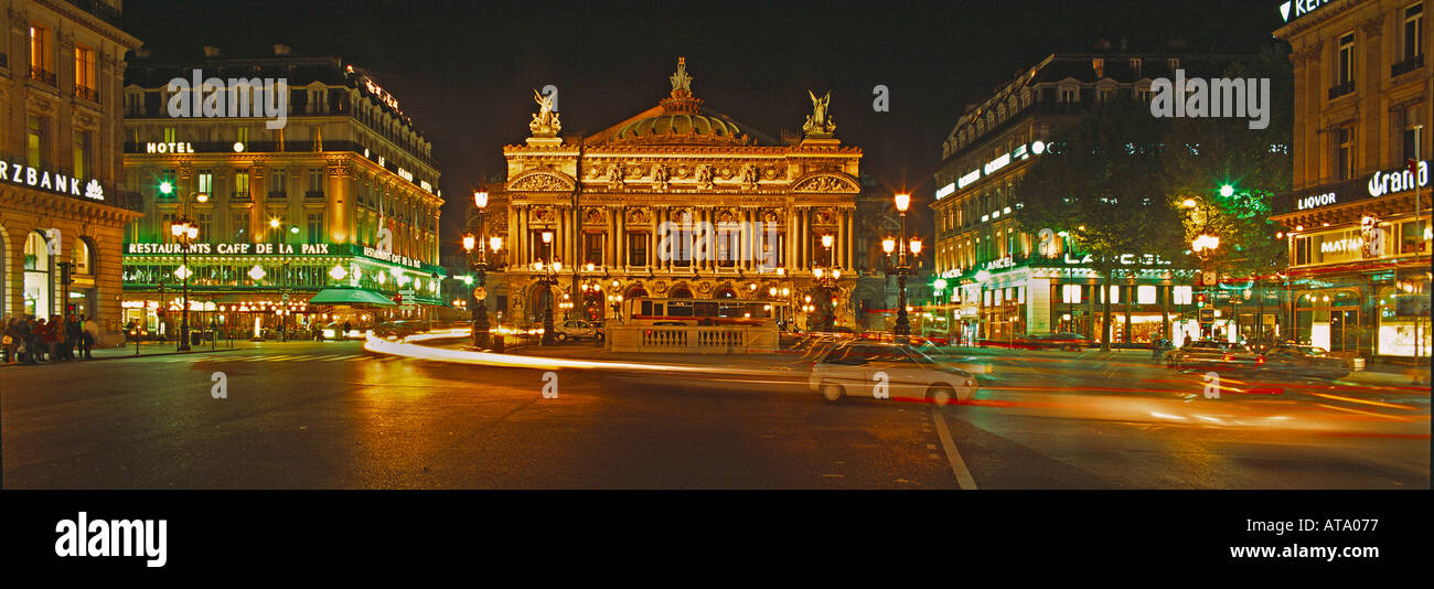 Paris Opera Palais Garnier at night Stock Photo - Alamy