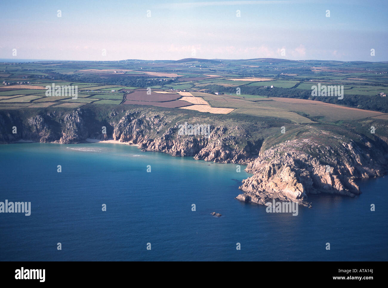 south coast cornwall aerial england uk gb Stock Photo - Alamy