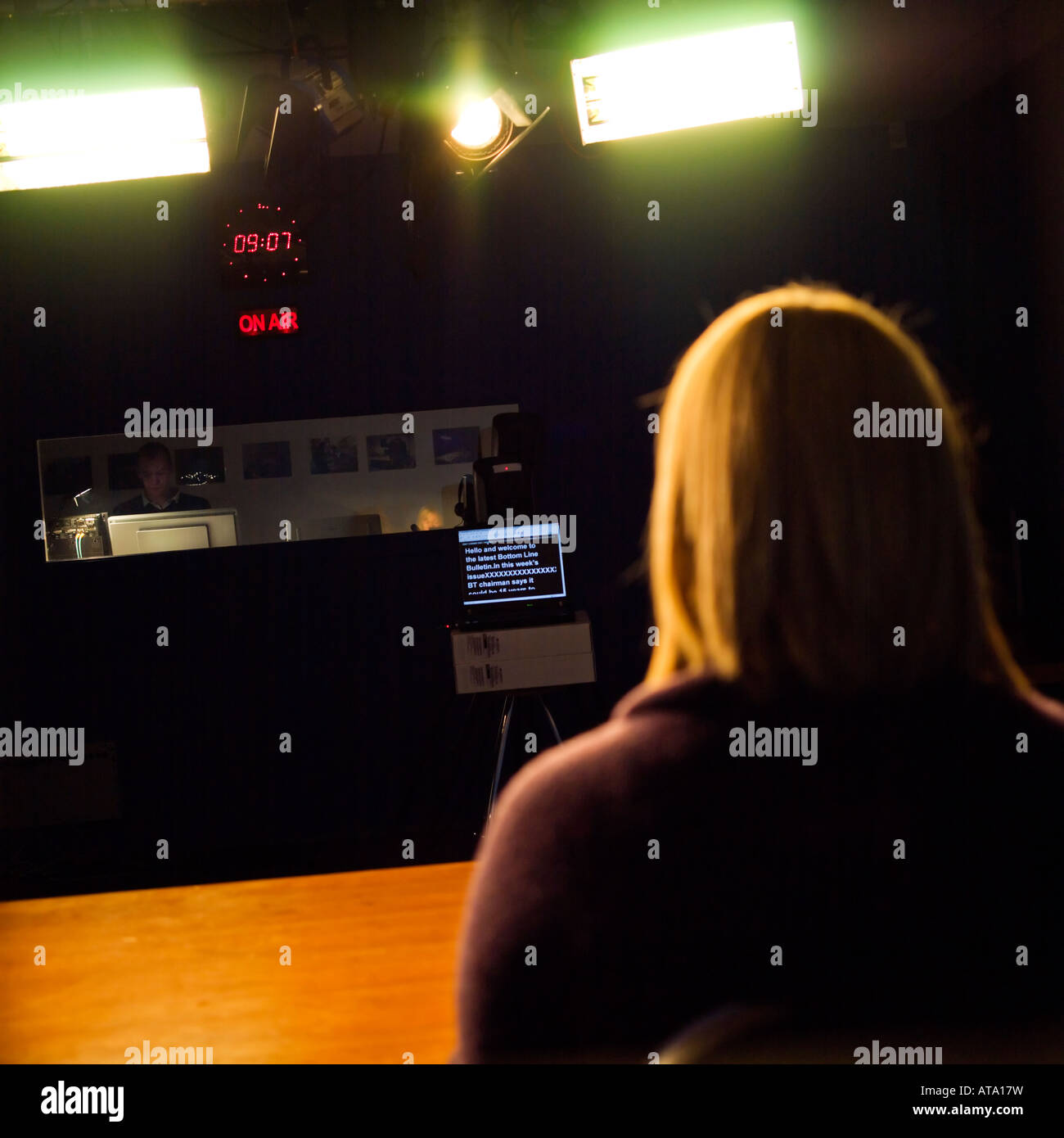 internet television TV studio filming news controller. No model release ...