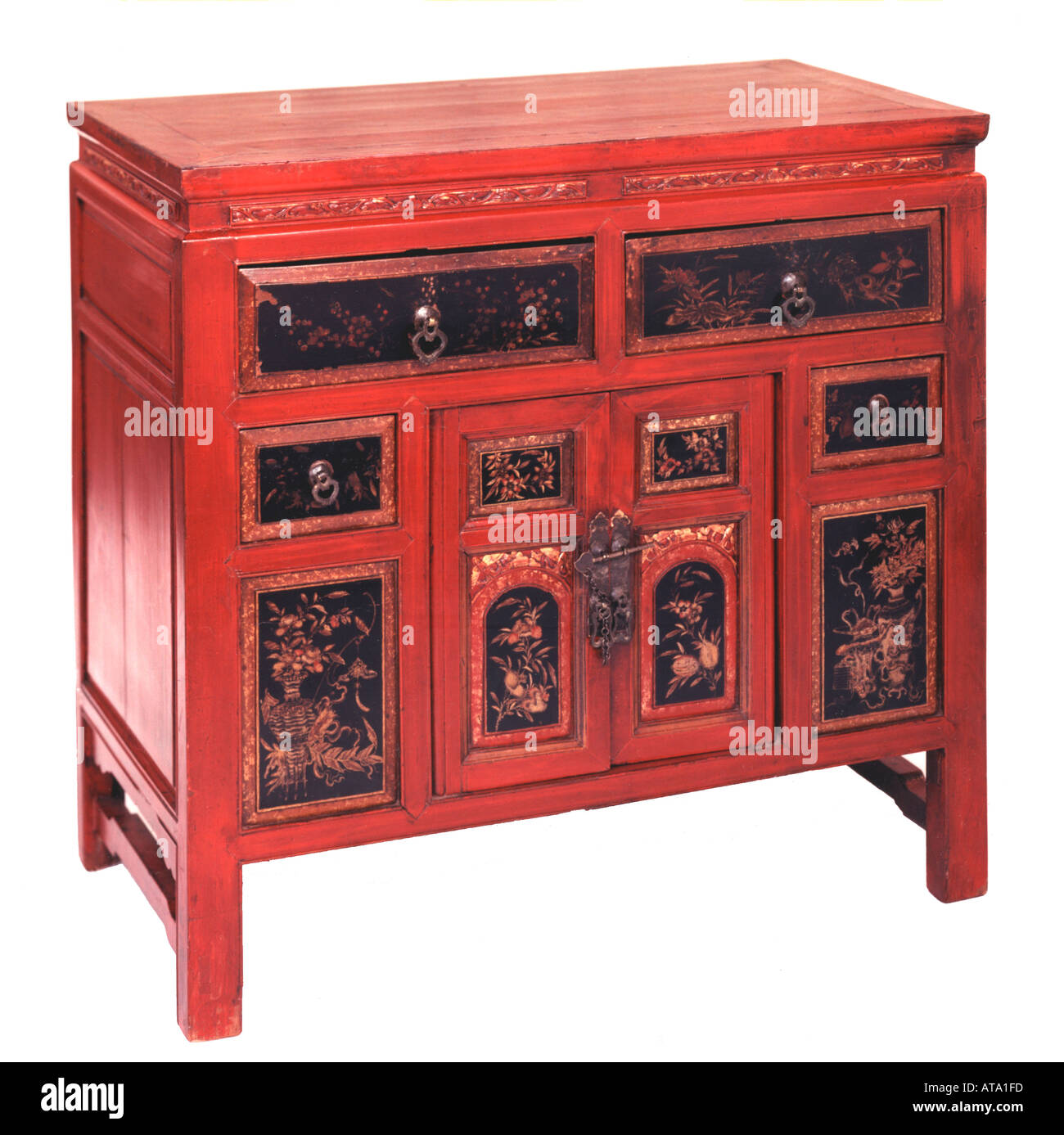 Chinese Antique Painted Cupboard Stock Photo - Alamy
