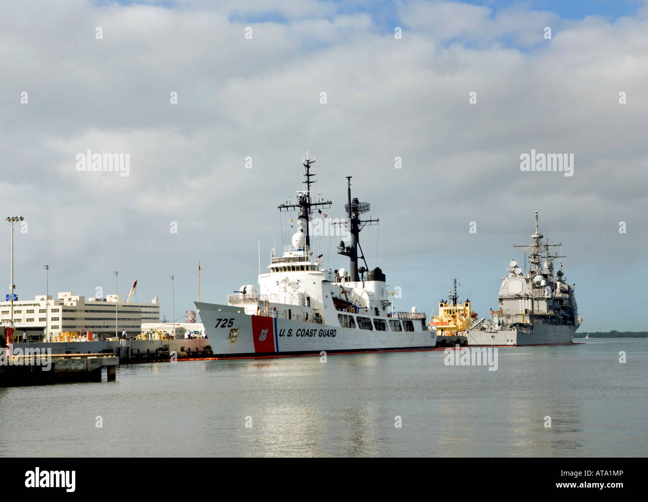 Pearl Harbor Coast Guard and Navy ship. Honolulu, Hawaii Stock Photo ...