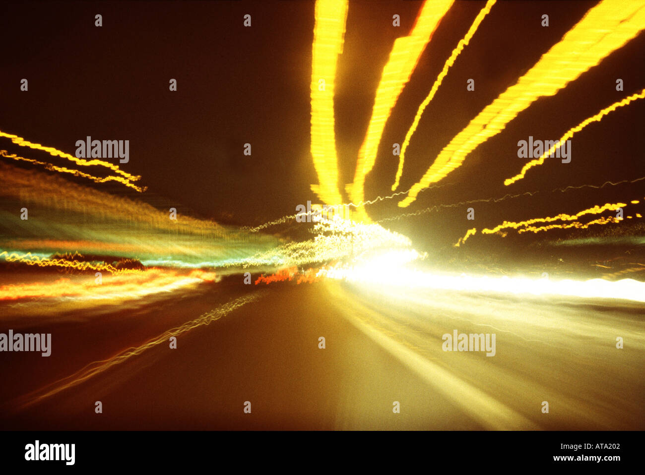 Light trails from vehicles on a motorway, UK Stock Photo - Alamy