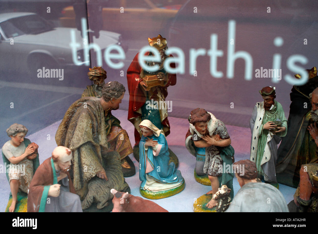 In New York City Nativity scene on Broadway Stock Photo - Alamy