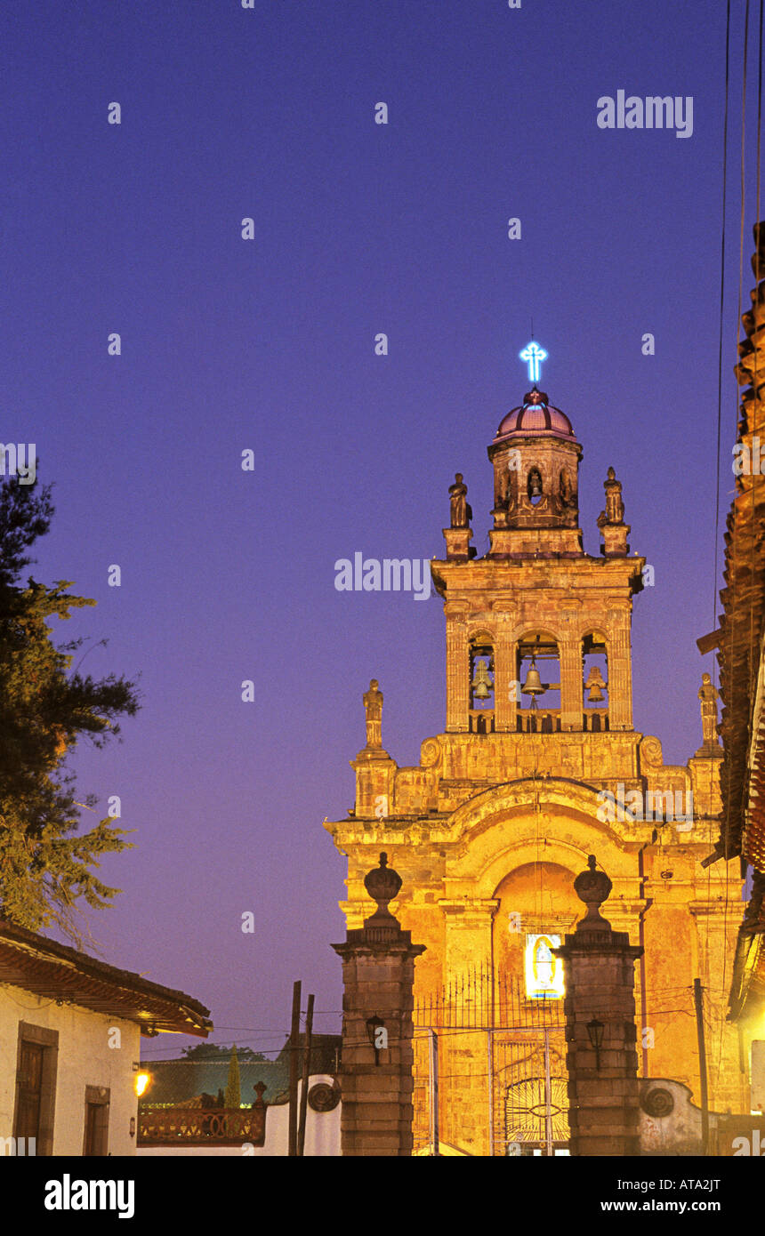 Exterior of the Templo El Santuario in the colonial village of ...