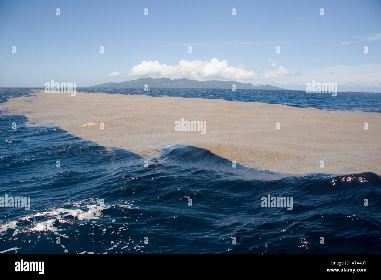 Pumice rafts of lightweight frothy volcanic rock, Bequ Lagoon, Fiji ...