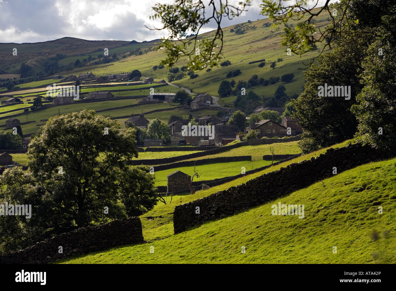 Gunnerside Village Swaledale Yorkshire Dales National Park Stock Photo ...
