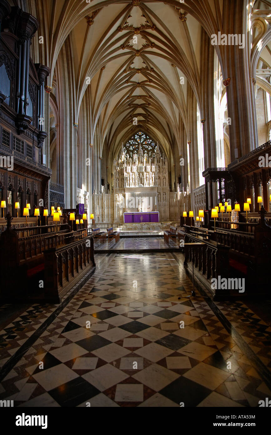 Interior of Bristol Cathedral, Bristol, Avon, England, UK Stock Photo ...