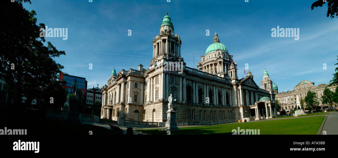 Panoramic Belfast City Hall Stock Photo - Alamy