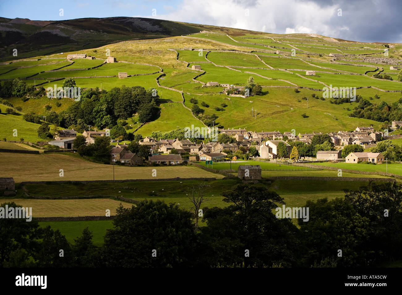 Gunnerside Village Swaledale Yorkshire Dales National Park Stock Photo ...