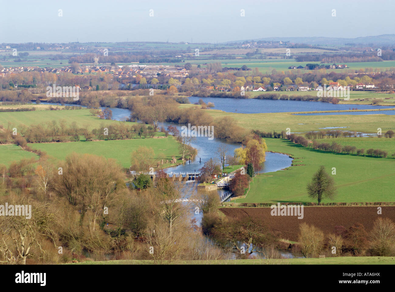 The River Thames near Dorchester-on Thames, with Day's Lock in the ...