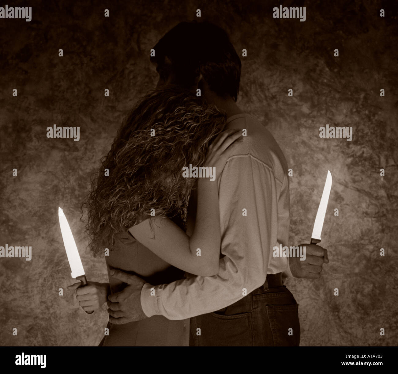 Man and knife and threat and woman hi-res stock photography and images ...