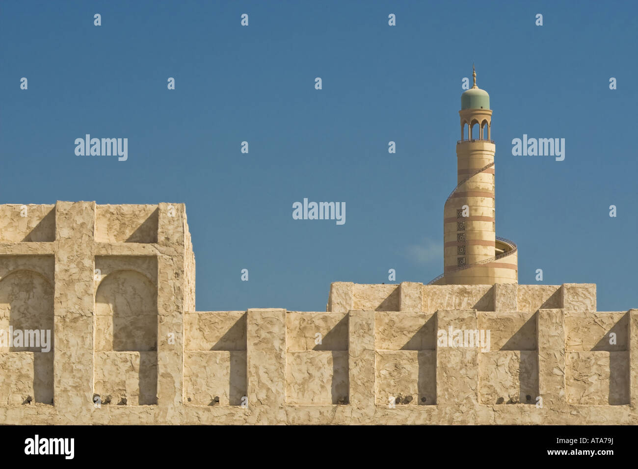spiral mosque from Souq Wakif Doha Qatar Middle East Stock Photo - Alamy