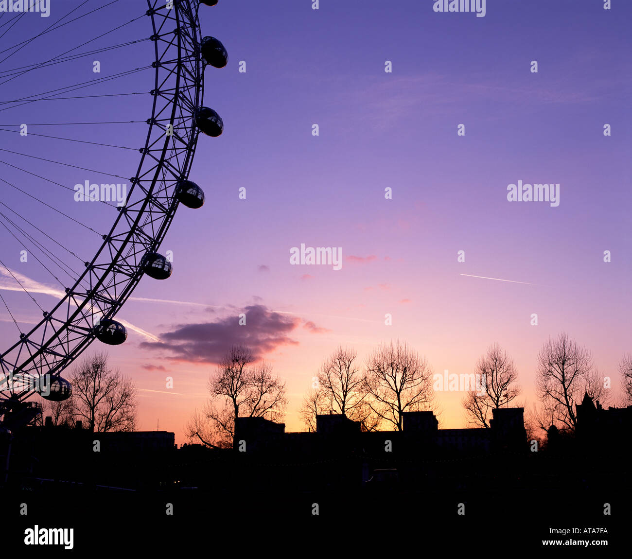 The London Eye at Sunset London Stock Photo - Alamy