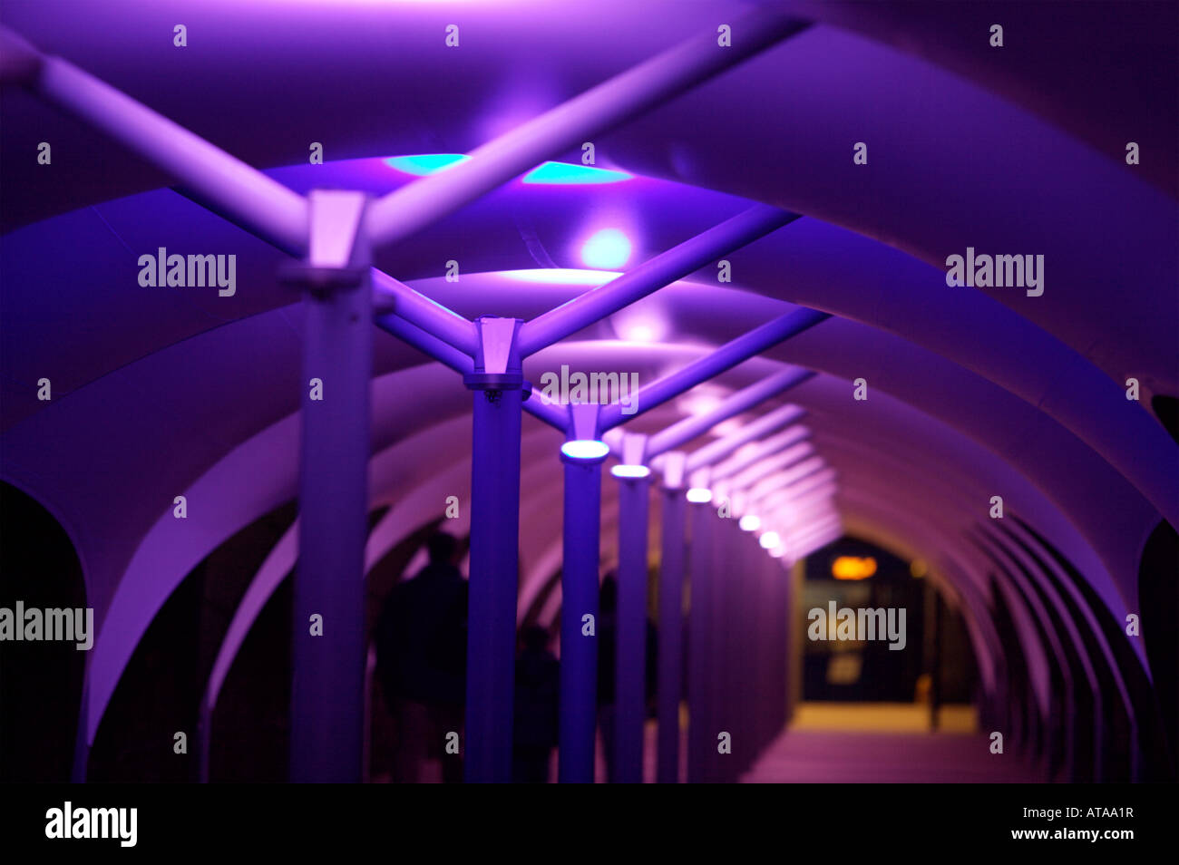 The Walkway that leads to and from the O2 Arena in London Stock Photo ...