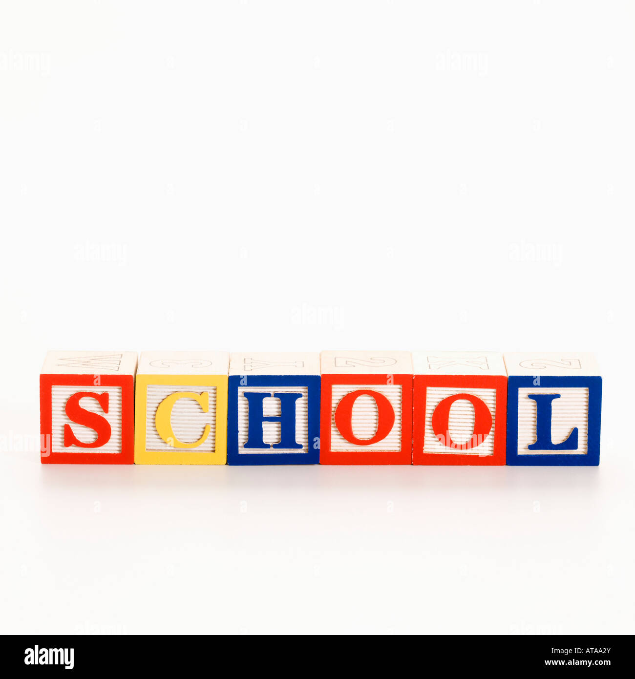 Alphabet toy building blocks spelling the word school Stock Photo - Alamy