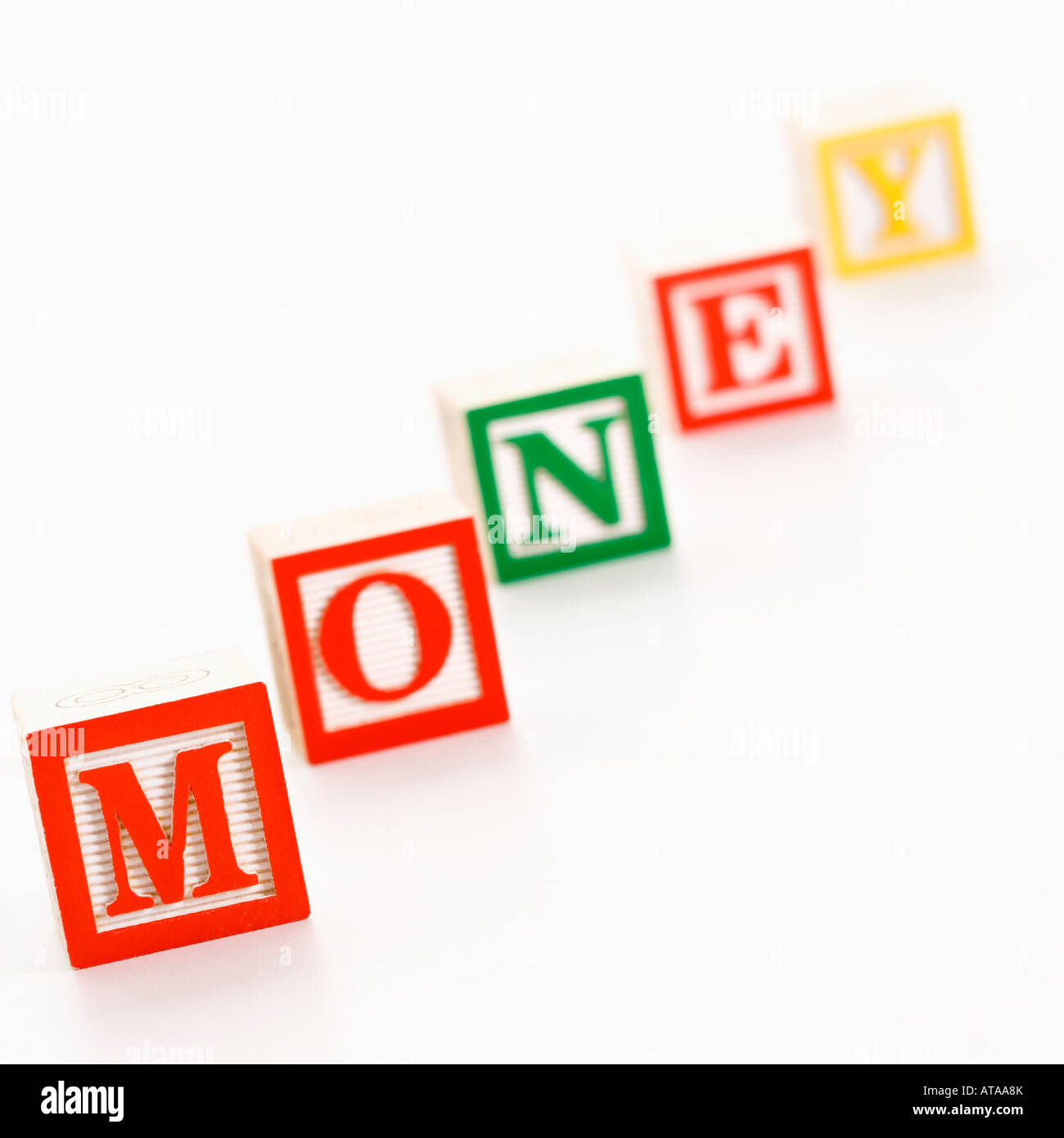 Alphabet toy building blocks spelling the word money Stock Photo - Alamy