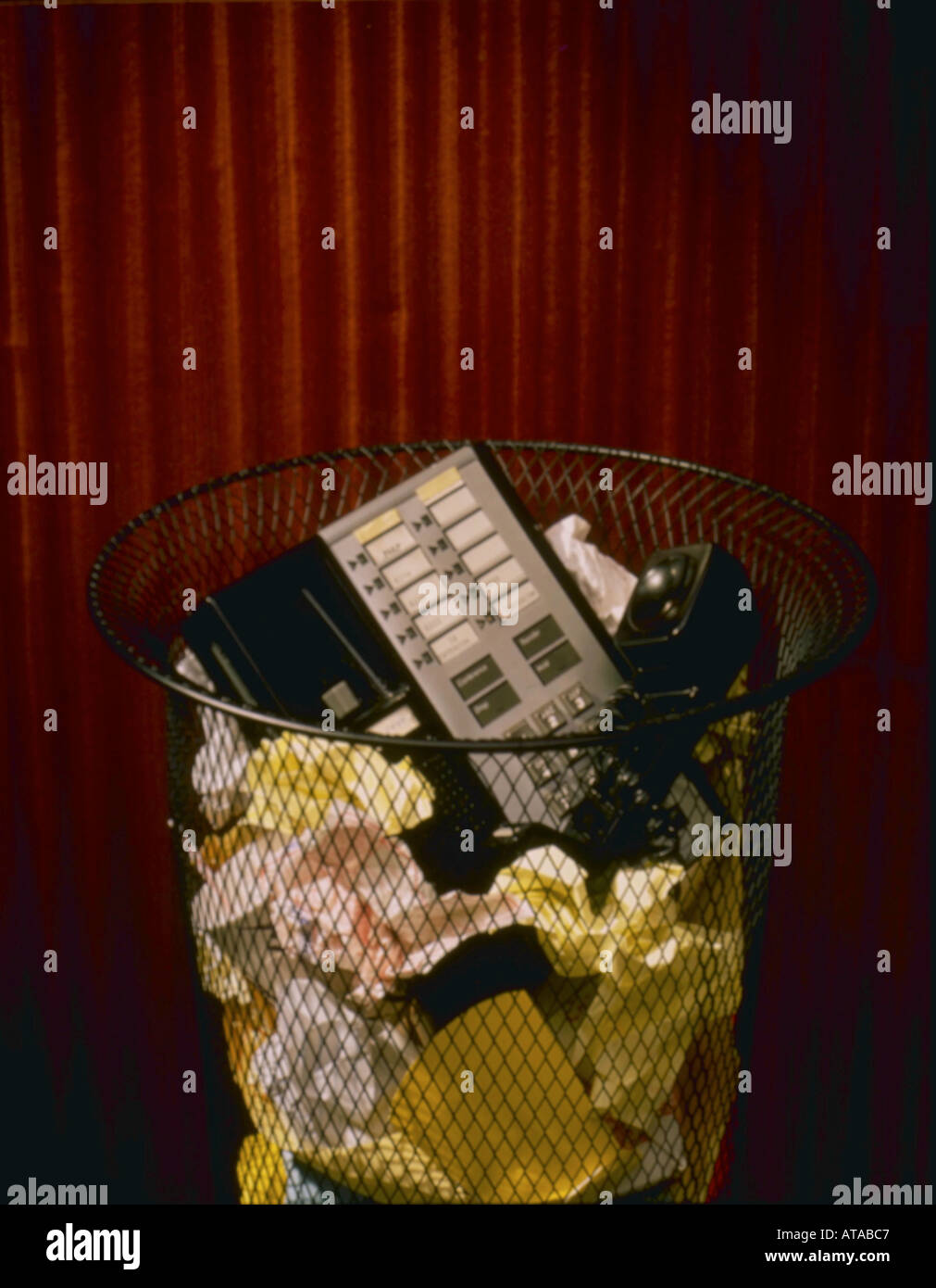 Office telephone in the trash Stock Photo - Alamy