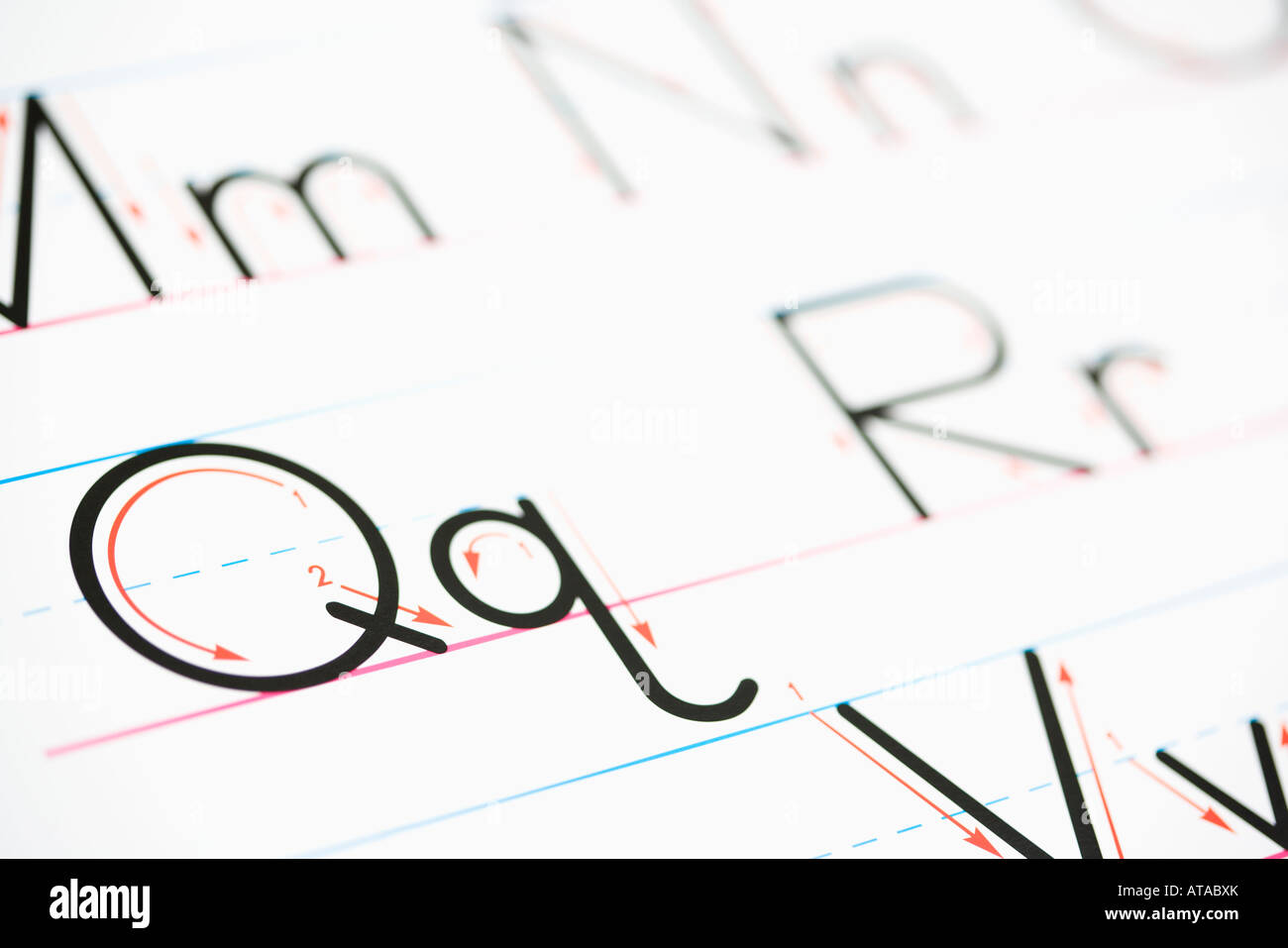 Alphabet handwriting practice page hi-res stock photography and images ...