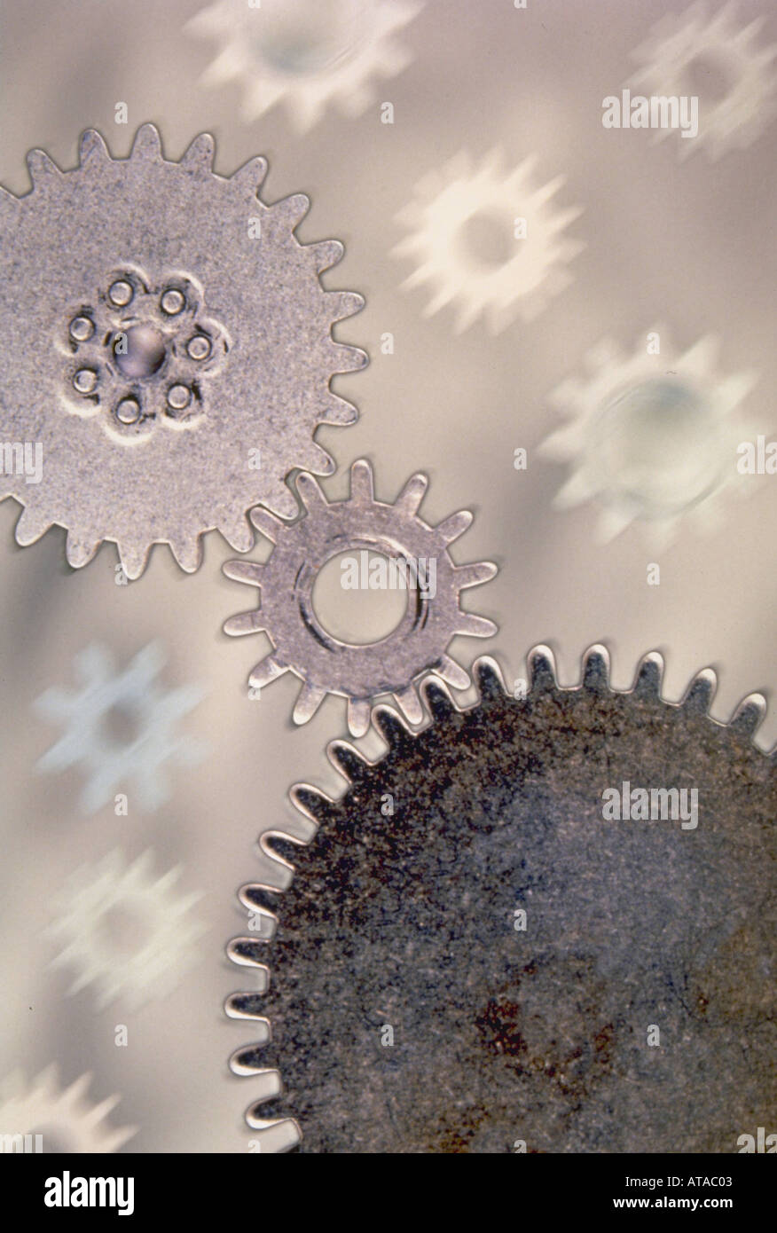 Still life of gears Computer montage Stock Photo - Alamy