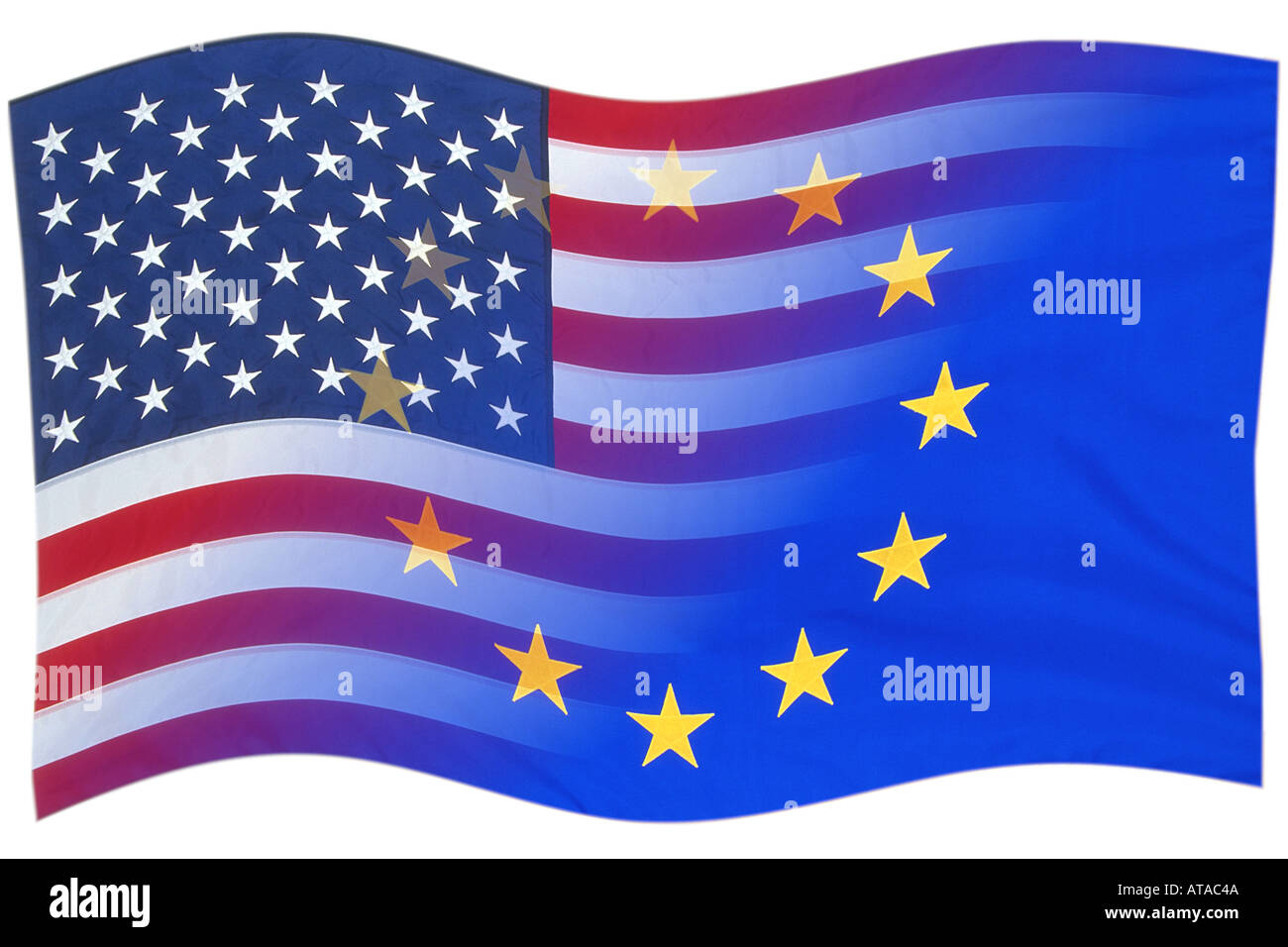 US EEC flag blend Computer manipulated Stock Photo - Alamy