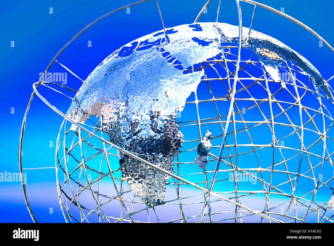 3d globe wire frame model hi-res stock photography and images - Alamy